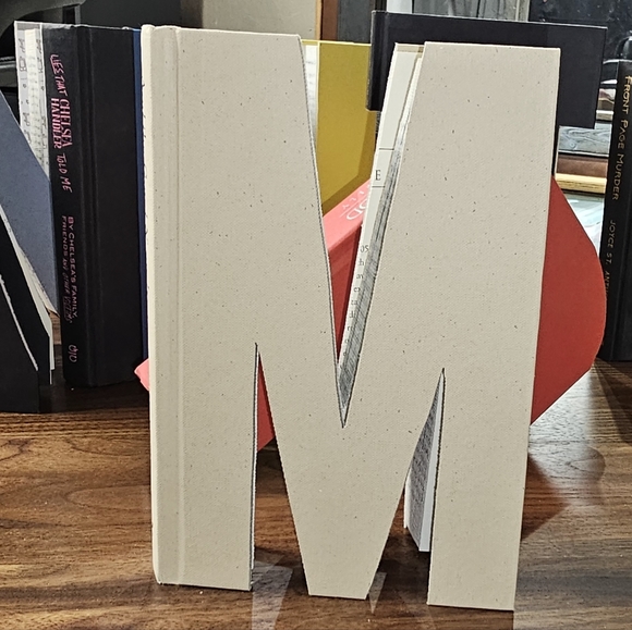 Upcycled | Accents | Handcrafted Letter M White Wblack Lettering ...
